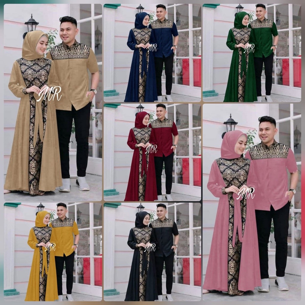 Cauple Eid Adult Couple Suit Muslim Chaplain Cople Sarimbit ...