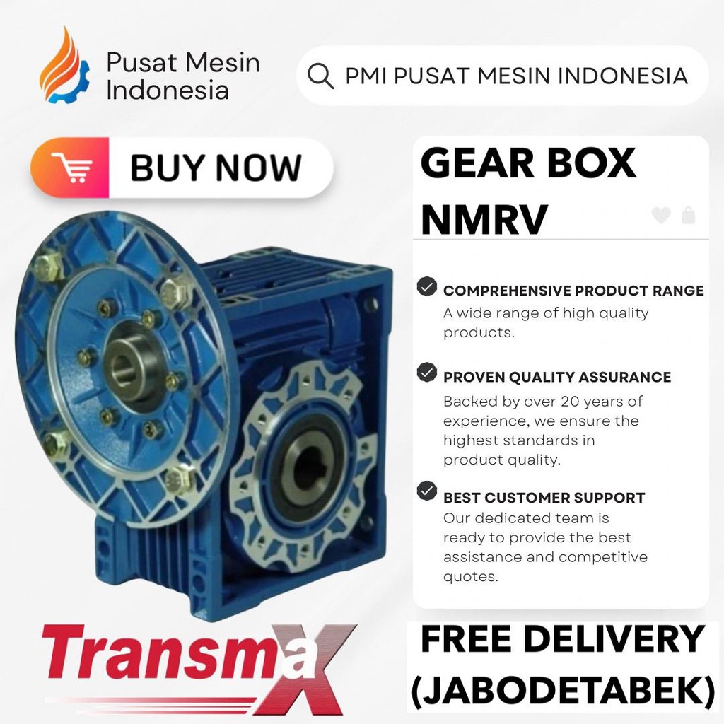 GEARBOX WORM GEAR TRANSMAX NMRV 030 RATIO 1:7.5 - 1:100 GEAR BOX TMRV ...