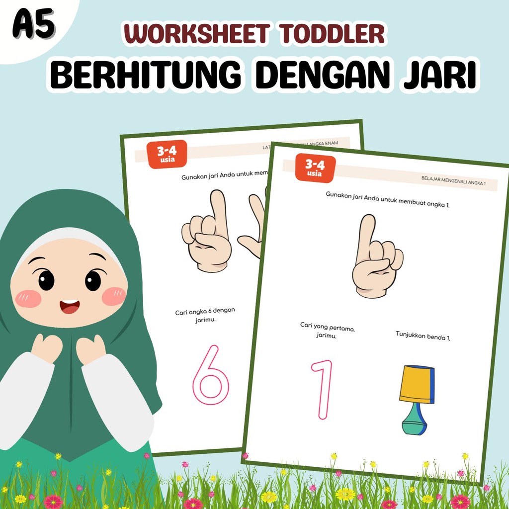 Worksheet for Children Learning to Count with Fingers / Recognizing ...