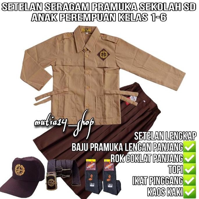 Elementary school girl scout uniform long sleeve shirt long skirt ...