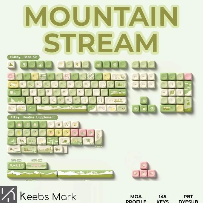 Available Mountain Stream MOA Profile Keycaps PBT Dyesub 145 Keys ...