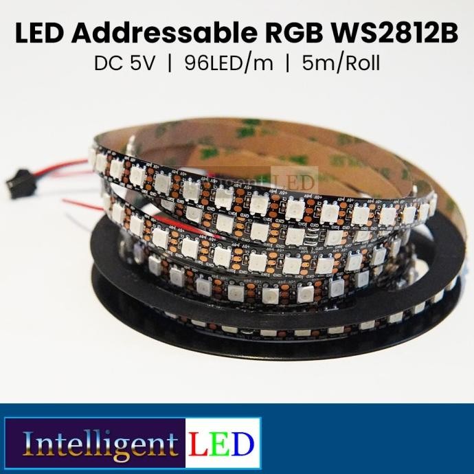 Brg NEW LED Addressable WS2812B RGB 96LEDs/Meter 5V PCB 10mm 1 Meter ...
