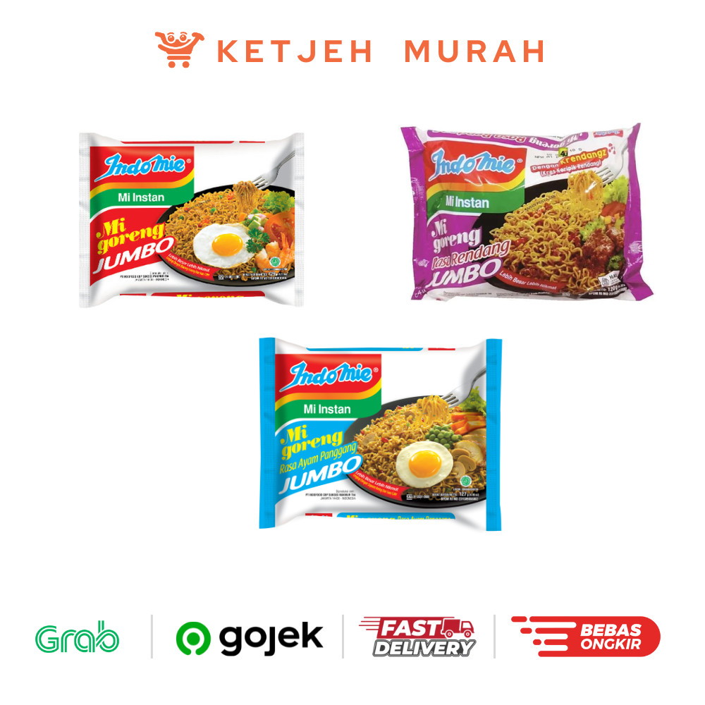 Indomie Jumbo Instant Noodles with Original Fried Flavor / Rendang ...
