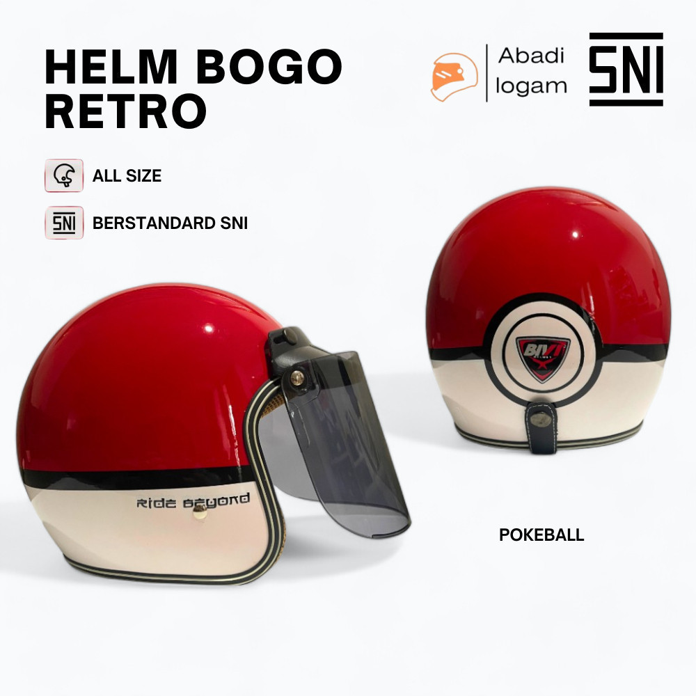 Sni Retro Adult Bogo Helmet - Half Face Full Neck, All Sizes (Pokemon ...