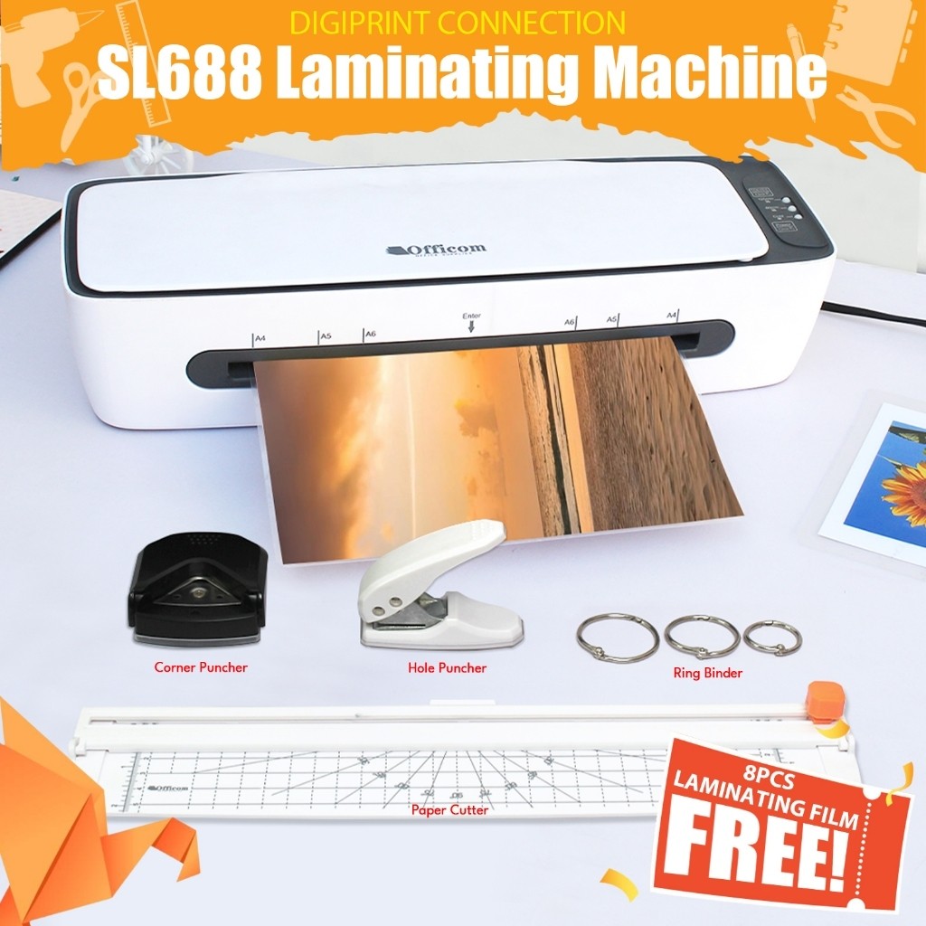 MESIN F4 A4 6 In 1 Laminator Machine (Hot/Cold) With Free Laminating ...