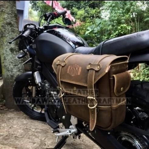 Royal yamaha xsr motorbike bag, yamaha xsr side bag, Original leather ...