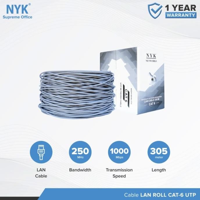 NEWEST - NYK LAN Cable ROLL UTP CAT 6 305Meter RJ45 - LAN Cable ROLL ...