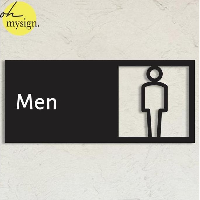 Toilet Men Sign Acrylic Sign Modern Men's Toilet Restroom WC PA ...