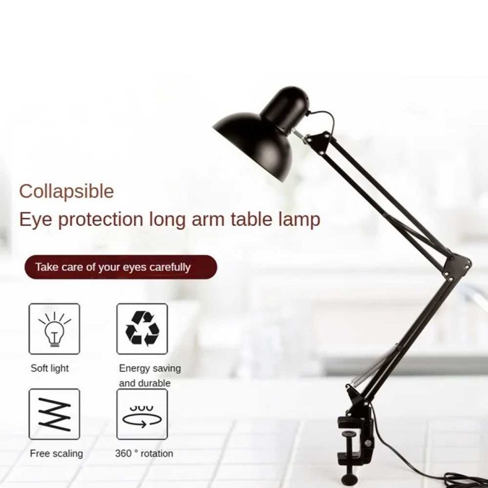 Study Desk Lamp Reading Computer Flexible Clamp Holder LED Bracket ...