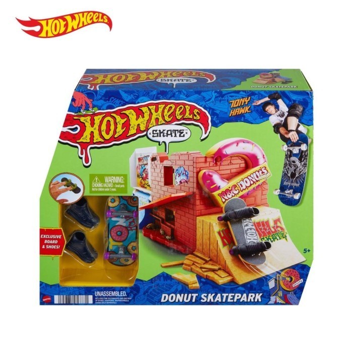 Hot WHEELS 2022 TONY HAWK DONUT SKATEPARK WITH EXCLUSIVE BOARD & SKATE ...
