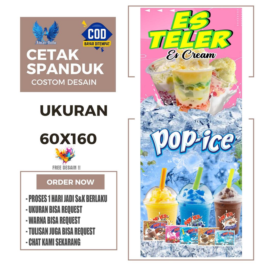 Print ES TELER & POP ICE Costom Banners Design | Shopee Malaysia
