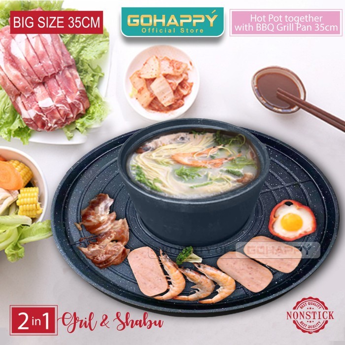 Tepanyaki PLATE Grill pan 2 in 1 STEAMBOATE / HOTPOT / SHABU GHK40 ...