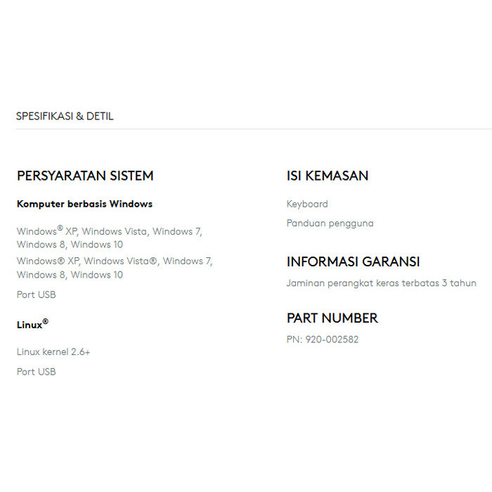 Logitech K120 Keyboard / Usb Cable / Original / 3 year guarantee ...