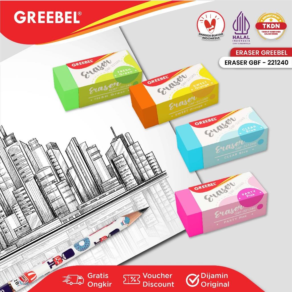 GREEBEL Colorful ERASER / ERASER GBF 221240 (PCS) | Shopee Malaysia