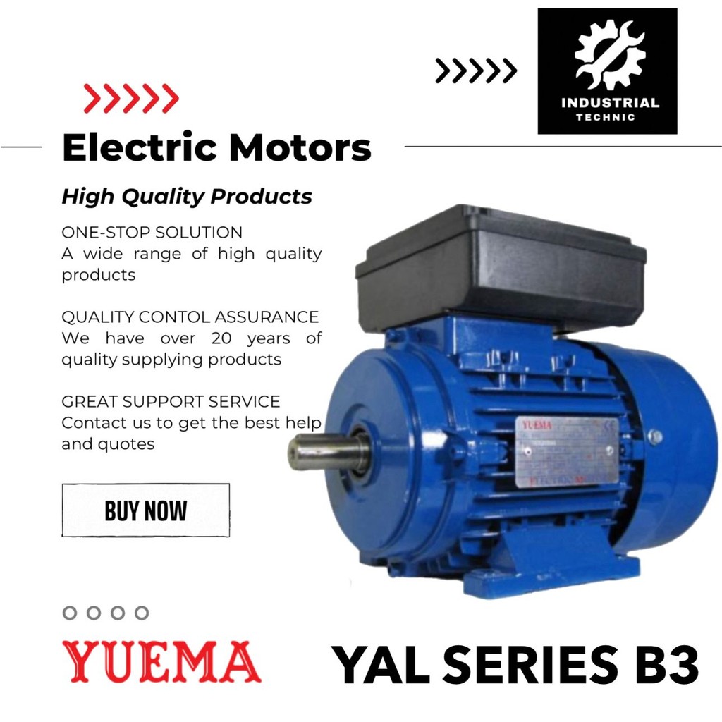 YUEMA YAL 2P 0.37KW 0.5HP 1 PHASE SINGLE PHASE 220/240V B5/ ELECTRIC ...