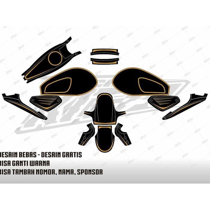 Yamaha XSR Decal Yamaha All New XSR Full Body Sticker Fire Black White ...