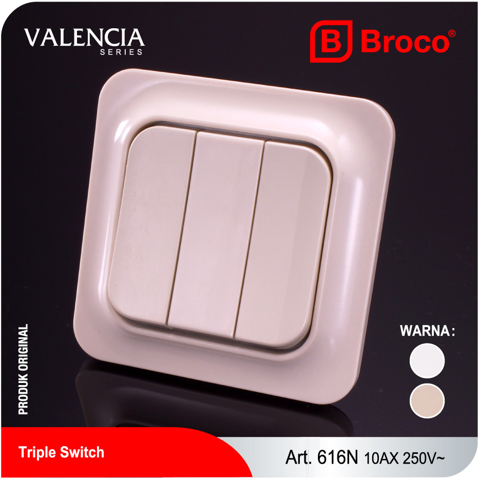 Broco Electrical Triple Valencia Switch (616N) | Shopee Malaysia
