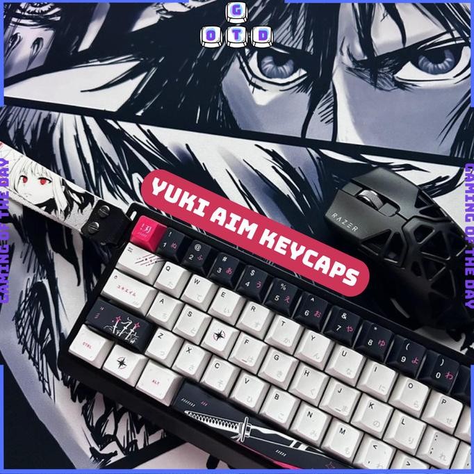 Available Yuki Aim Keycaps Cherry Profile with Japanese Root PBT Dye ...