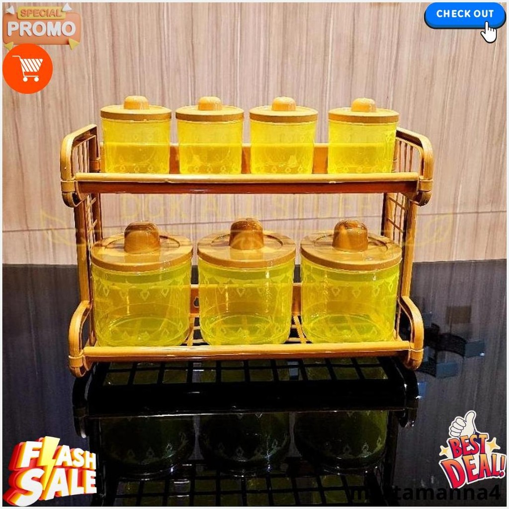 Kitchen Spice Jar Container Rack Salt Sugar Pepper Msg Stacking 2 Two ...