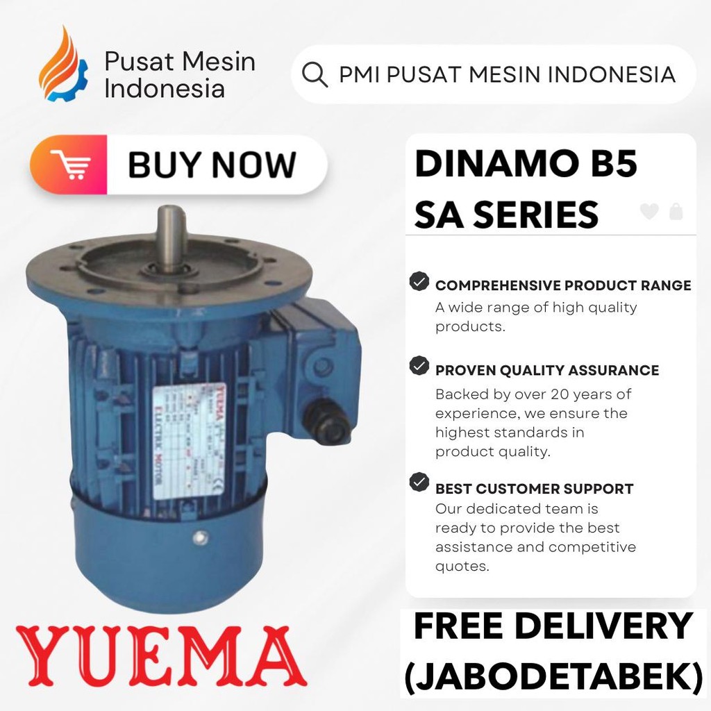 ELETRO MOTOR YUEMA SA 2P 0,25KW 0,37HP 3PHASE 380V B5/ DYNAMO ELECTRIC ...