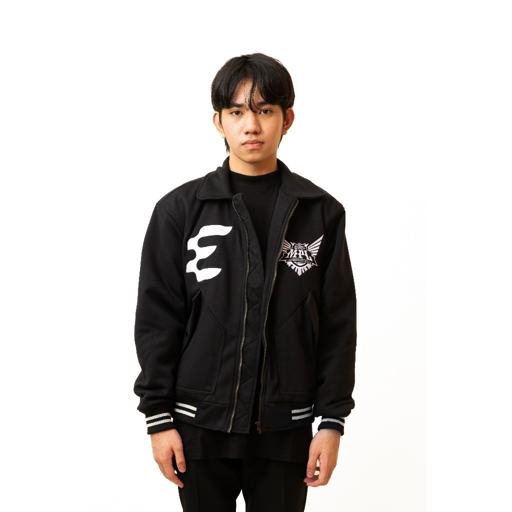 Erigo X MPL Varsity Jacket Unstoppable Black | Shopee Malaysia