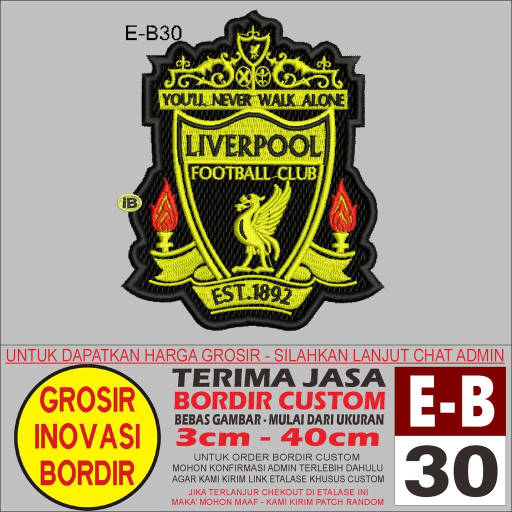 E-B30 LIVERPOOL LOGO EMBROIDERED PATCH - GIB REVIEW/TESTIMONI | Shopee ...
