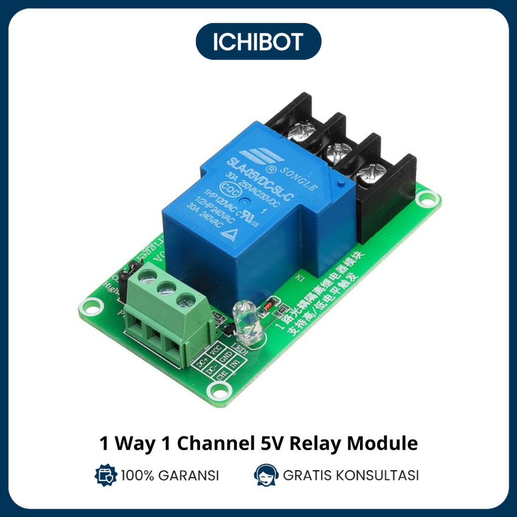 Relay Module 1 Way 1 Channel Trigger High and Low Level 5V 30A | Shopee ...