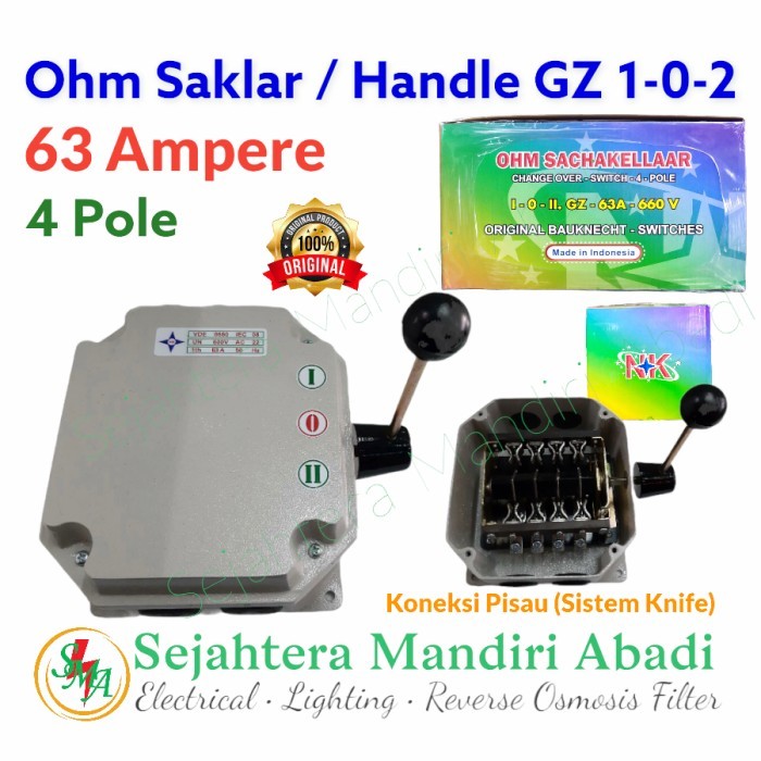 Ohm Switch Nk 63A 3 Phase 4 Pole Cos Change Over Switch Knife | Shopee ...