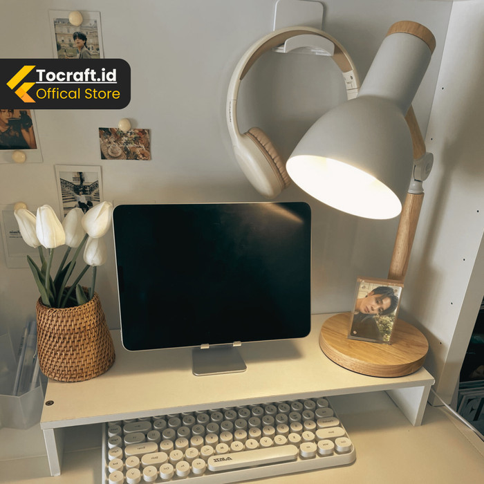 KAYU Nordic Minimalist LED Aesthetic Wooden Architect Study Work Desk ...