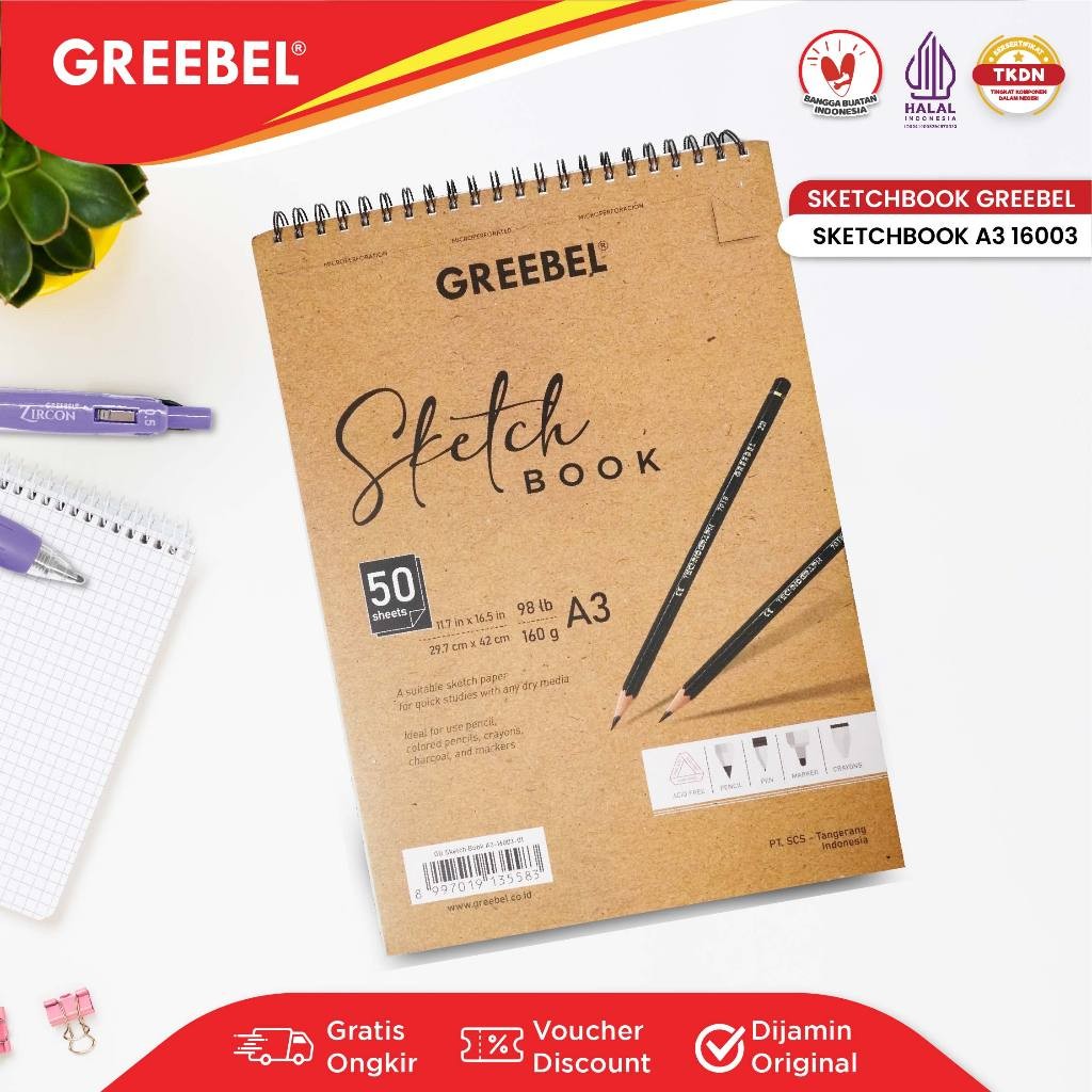 GREEBEL Sketch Book A3 50 Sheets (16003) Sketch Book Drawing Book ...
