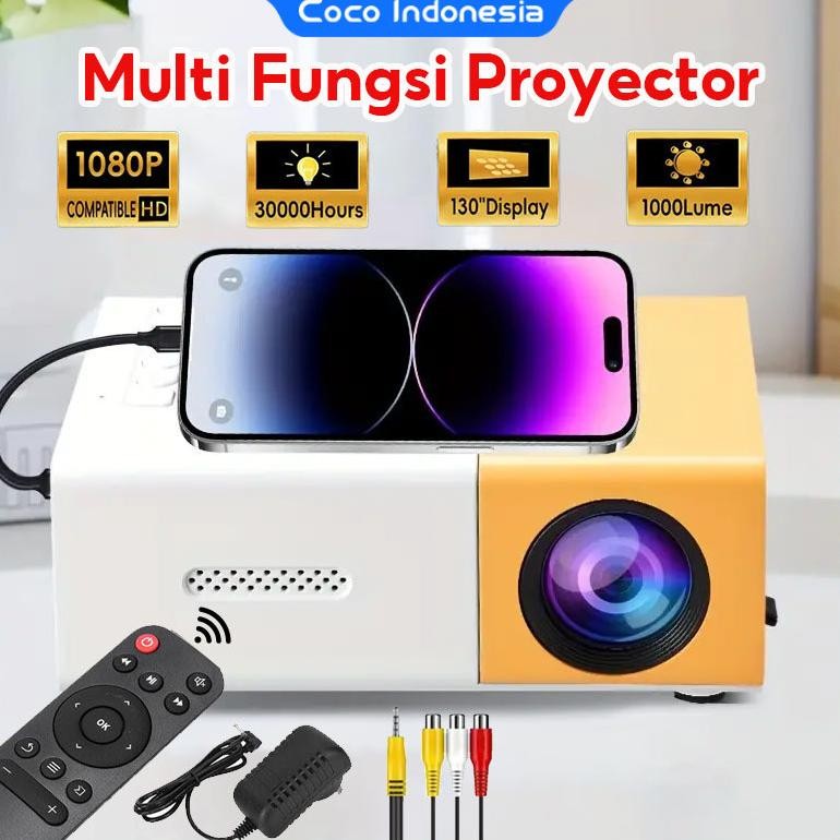 HP NEW!!! Portable Mini Projector Android 4K Full HDMI YG300 Led Mini ...
