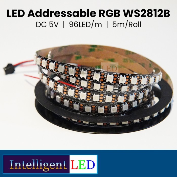 Led Addressable WS2812B RGB 96LEDs/Meter 5V PCB 10mm 1 Meter | Shopee ...