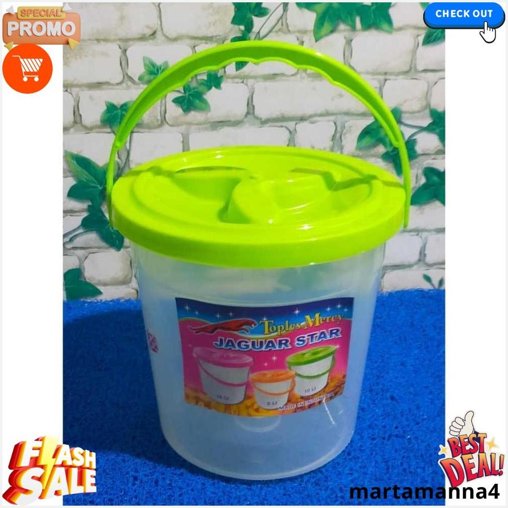 Set (Contains 6 Pcs) 5 Liter Round Jar with Mercy Transparent Handle ...