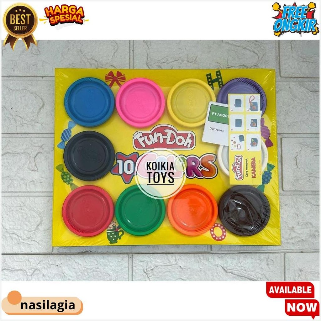 Fundoh Educational Toys Contains 10 Play Dough Fun Doh Contains 10 Pcs ...