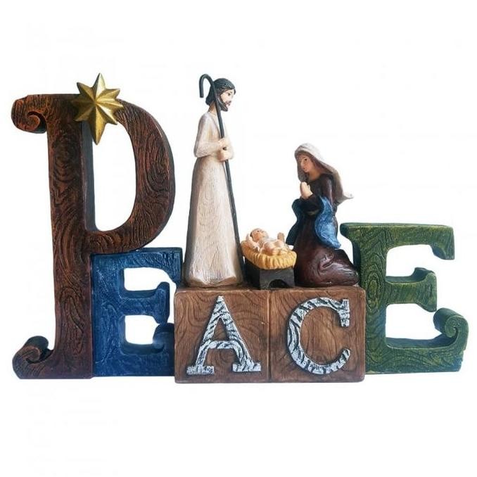 Nativity PEACE Christmas display Christmas statue spiritual statue mini ...