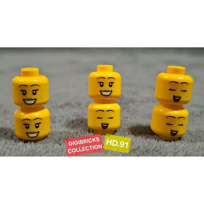 Lego Part Original HD.91 3626pb2634 Yellow Minifigure, Head Dual Sided ...