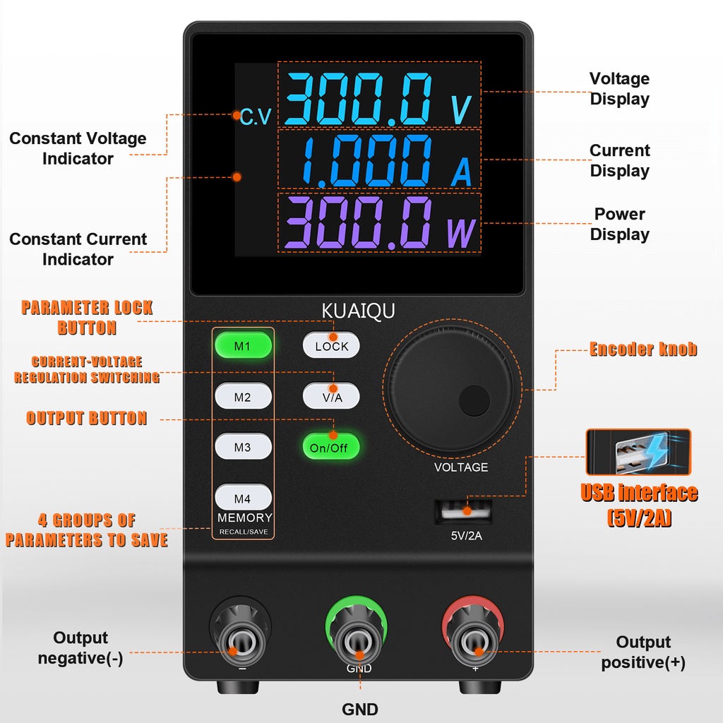 Bench Power Supply DC Power Supply Adjustable 30V 10A Smart ...