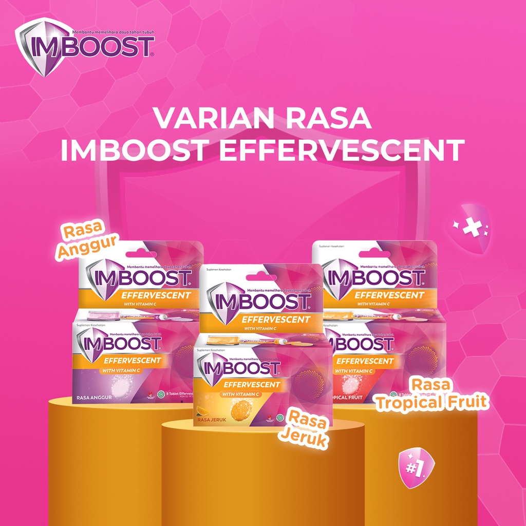Imboost Effervescent With Vitamin C - 1 Tube @8 Tablets - Package Of 2 ...