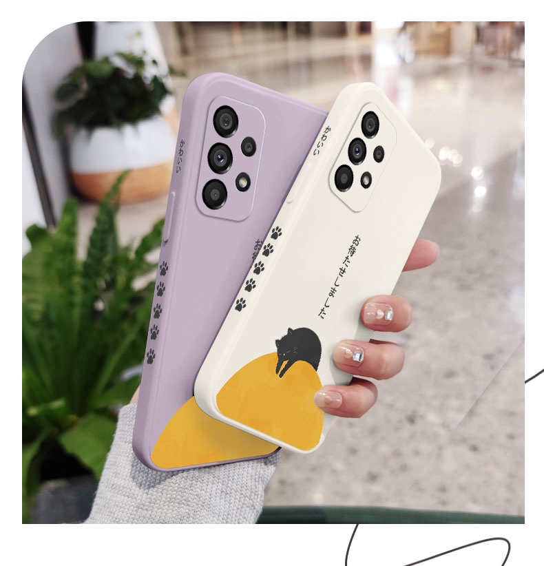 Napping Cat Phone Case For Samsung Galaxy A54 A34 A24 A14 A04 A04S A04E 4G 5G Liquid Silicone ...