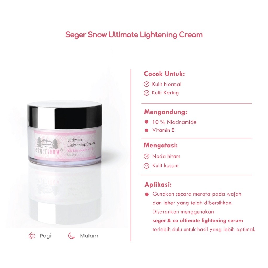 Seger Snow Bundle 2in1 | Brightening Facial Wash 100ml & Ultimate ...