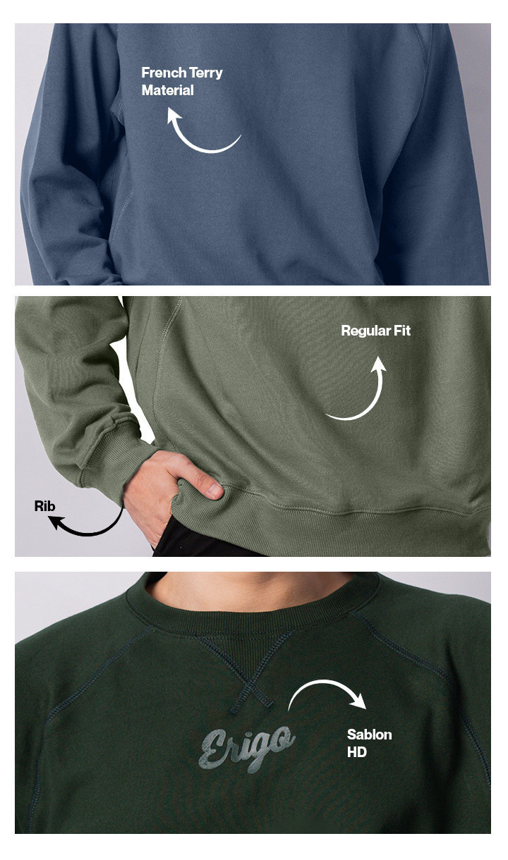 Erigo Unisex Navy Pebble Sweatshirt | Shopee Malaysia