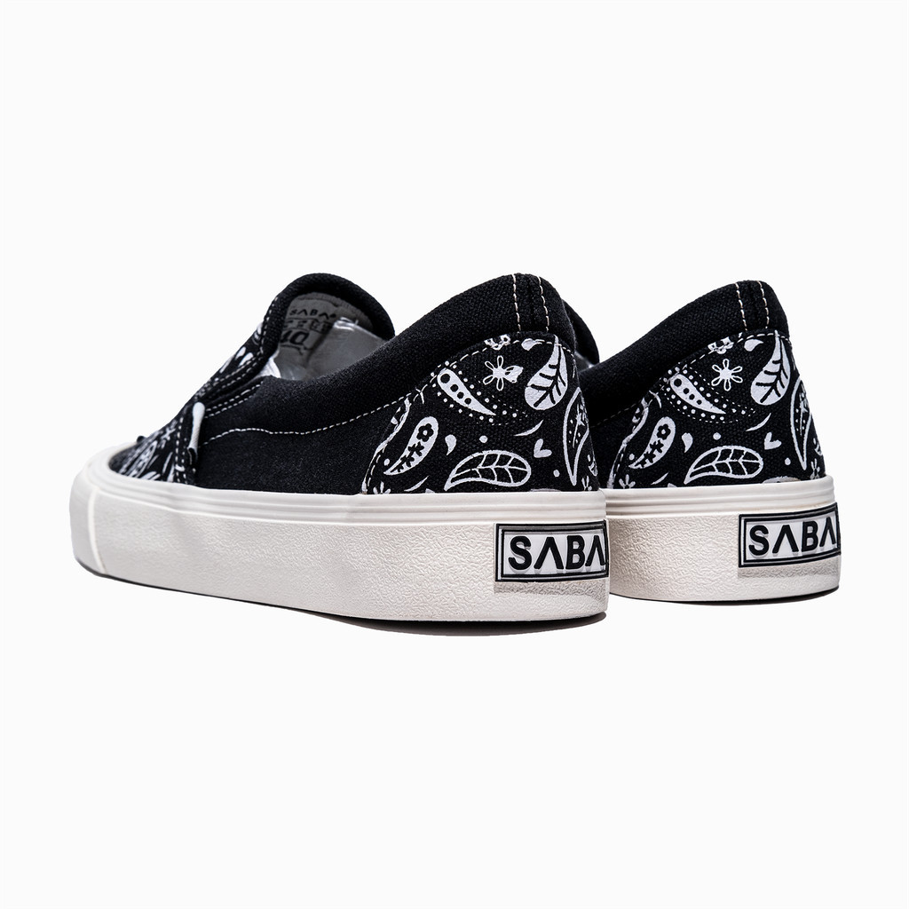 SABA Slip on Paisley Classic Black White - 100% Original Men's and ...