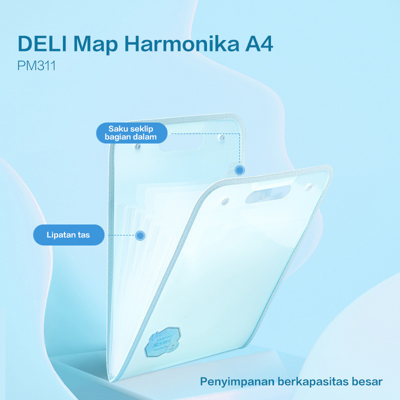 Deli Map Harmonica / Expanding File A4 7 Pastel Color Dividers PM311 ...