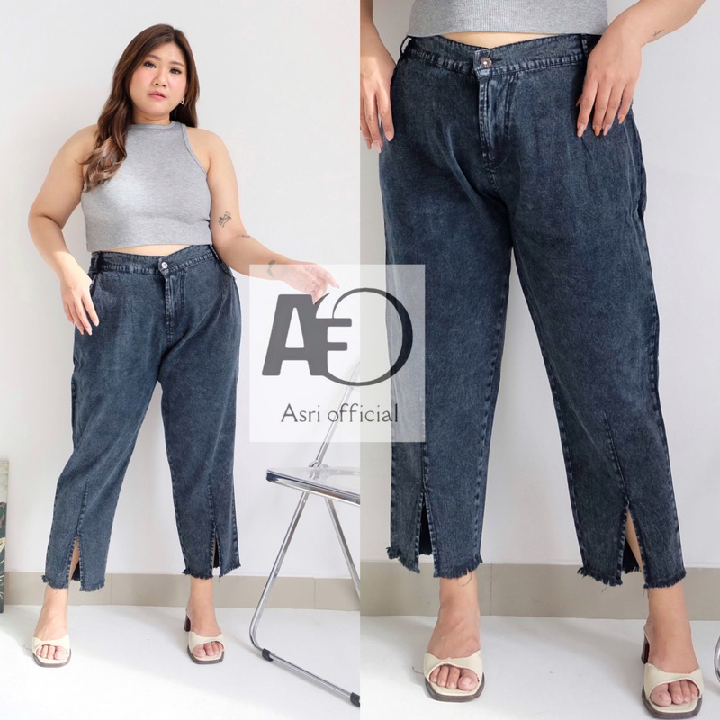 Baggy pearl pants / super jumbo boyfriend pants / front split pants bb 100kg | Shopee Malaysia