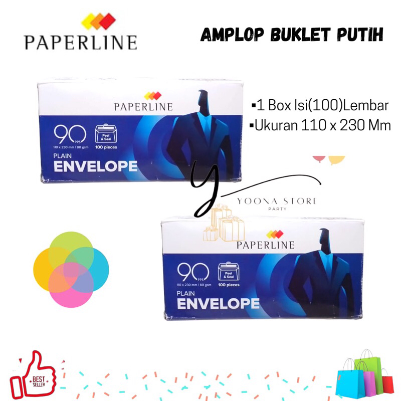 LONG WHITE PAPERLINE ENVELOPE 1 Box Contents (100Pcs) | Shopee Malaysia