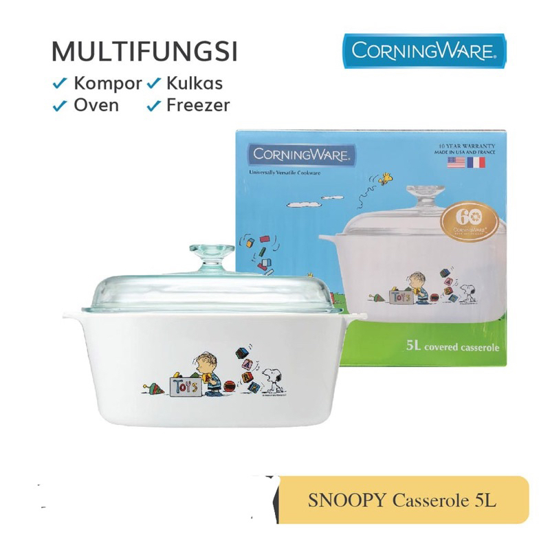 5l 5 Liter Corningware Snoopy Casserole Casserole Casserole Made in USA ...