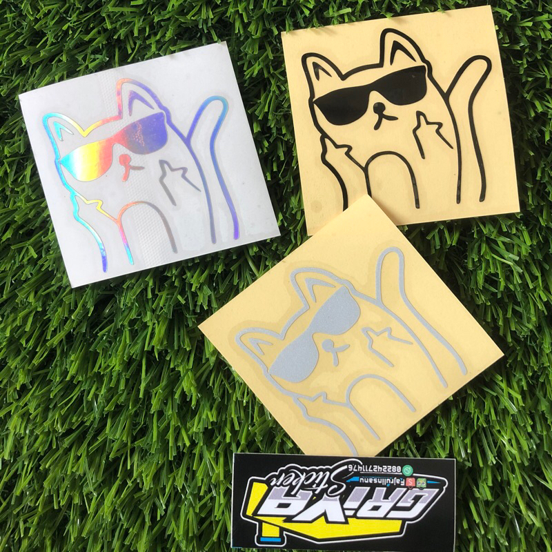 Cute ANIMATED MIDDLE FINGER STICKER VIRAL STICKER CAT CAT STICKER ...