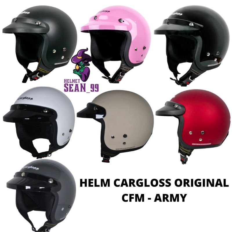 Original CARGLOSS HELMET CFM RETRO ARMY HALF FACE SNI | Shopee Malaysia