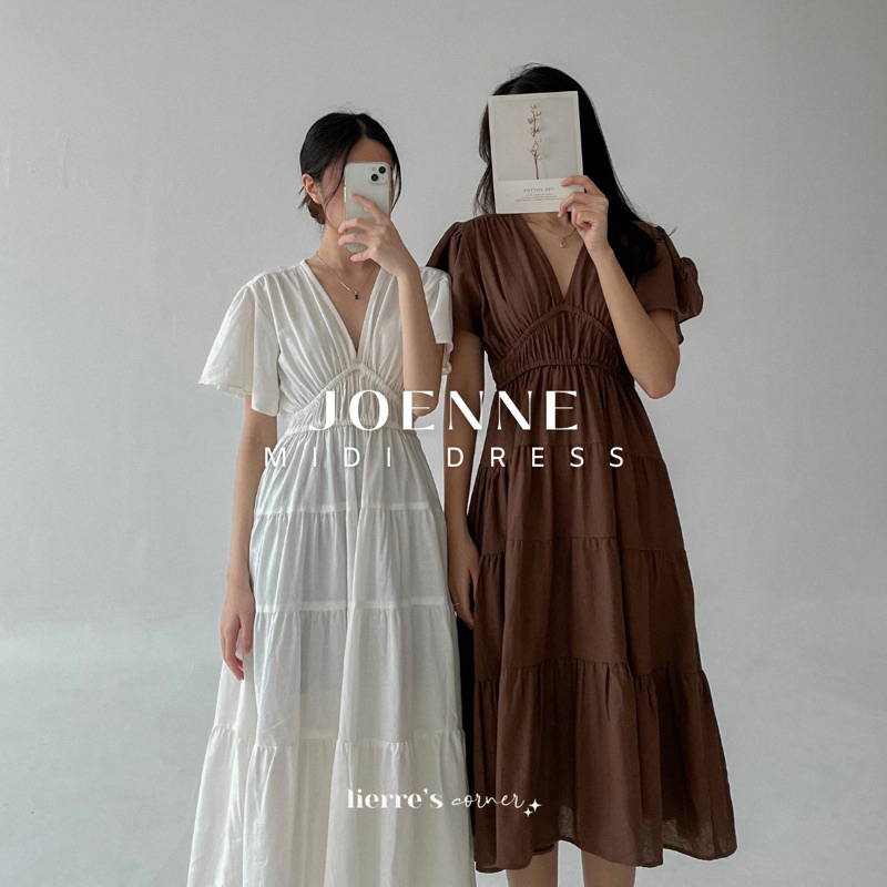 Lierre. Joenne midi dress - korean ruffle aesthetic summer midi dress ...