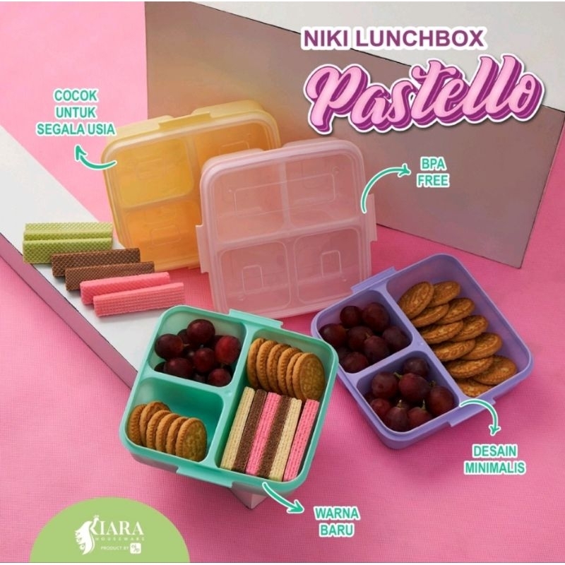 Niki Lunch Box 3 compartments Food Grade 900ml | Shopee Malaysia